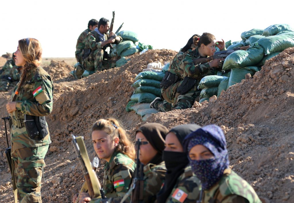 Kurdish women fighters battle Islamic State with machineguns and songs