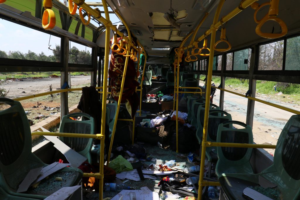 For Syrian evacuees, civil war bus bombing a tragic end to a tragic deal