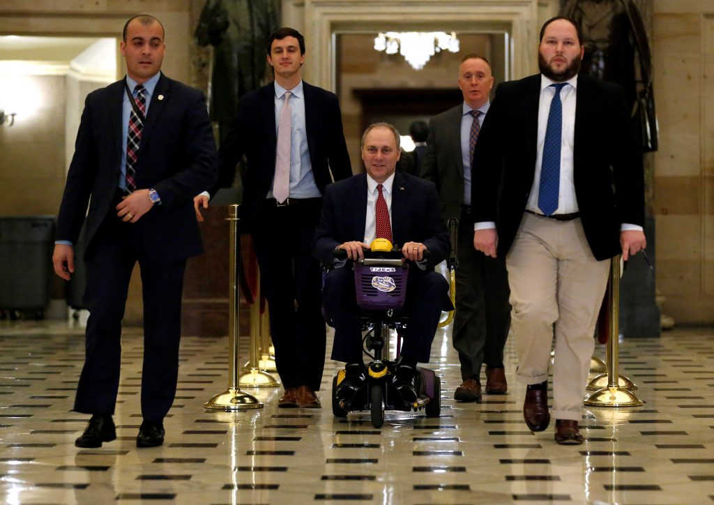 Scalise back on baseball field a year after shooting