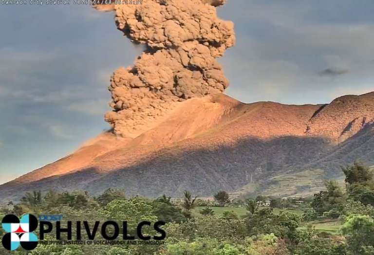 An explosive eruption occurring at the summit vent of Kanlaon Volcano in the Philippines | The ...